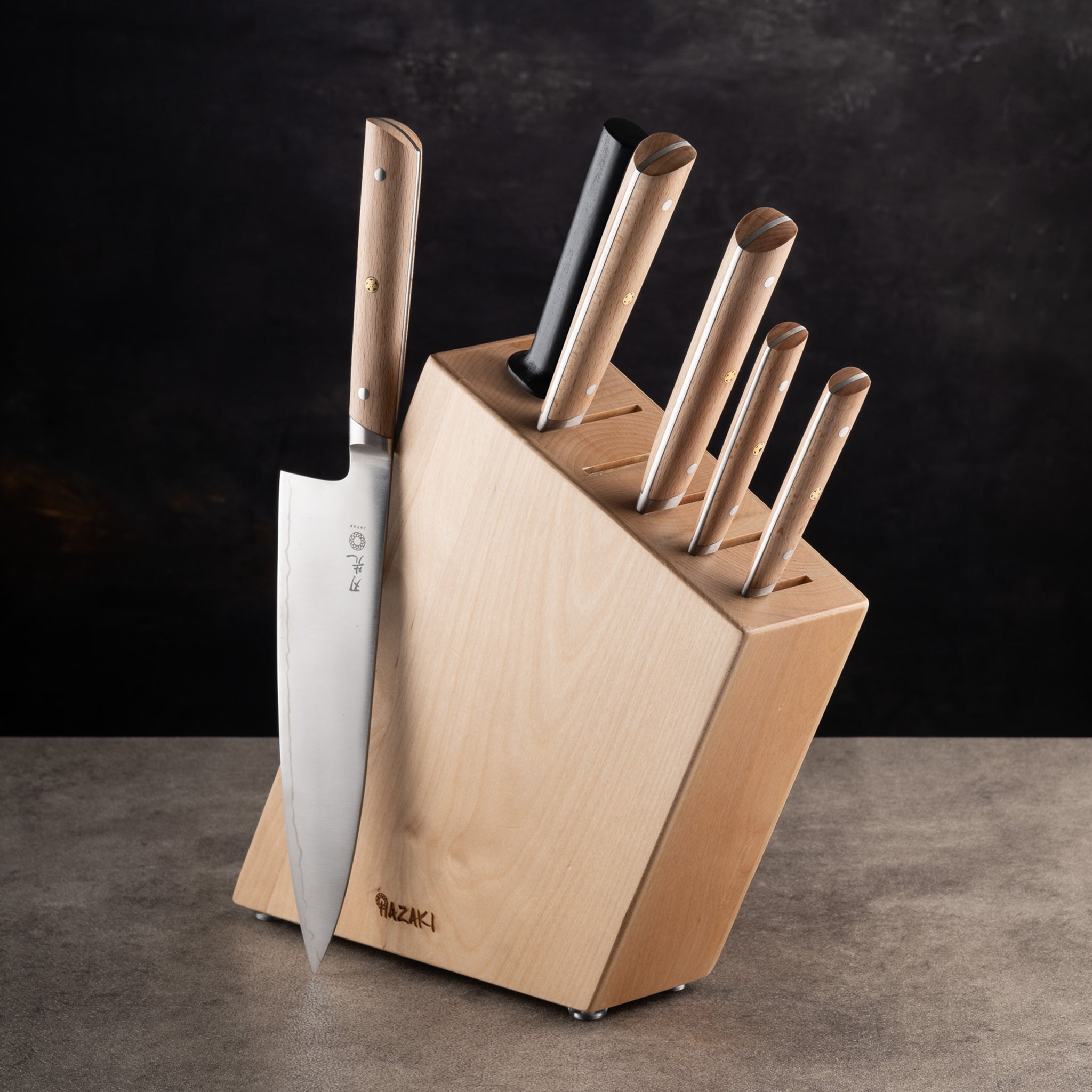 Full Block Classic Set - Beech – Hazaki Knives